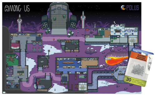 Among Us - Polus Map Wall Poster with Pushpins, 14.725" x 22.375 ...