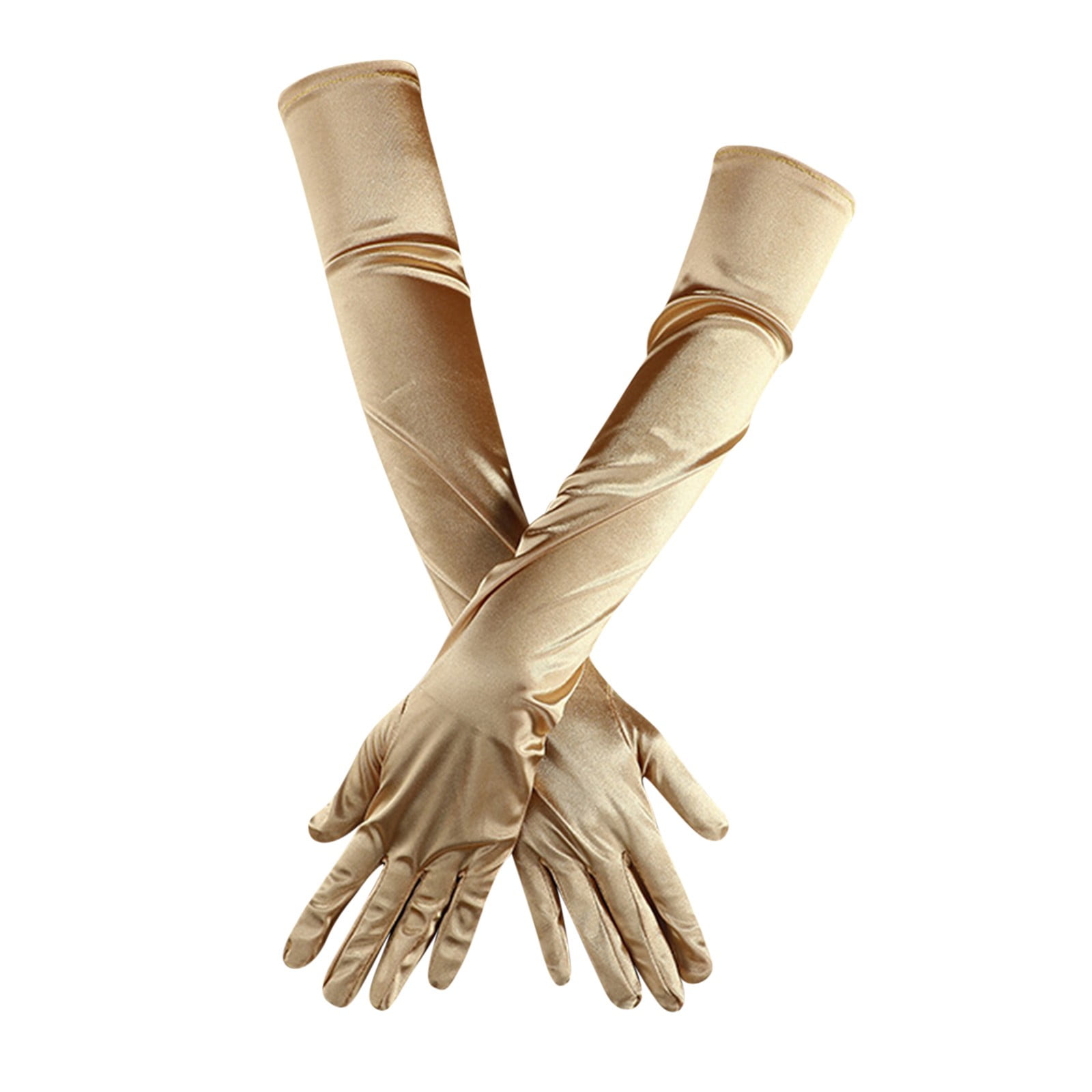 Welding Gloves Women's Long Satin Finger Glove Elbow Length 1920s Opera ...