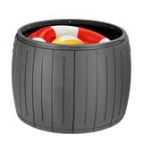 Zimtown 36gal Outdoor Garden Plastic Storage Deck Box Round Thickened ...