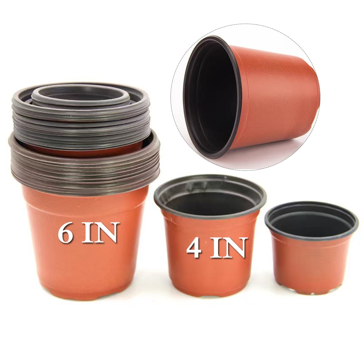 4/ 6-inch Plant Flowerpots Reusable Plant Seed Nursery Waterproof ...