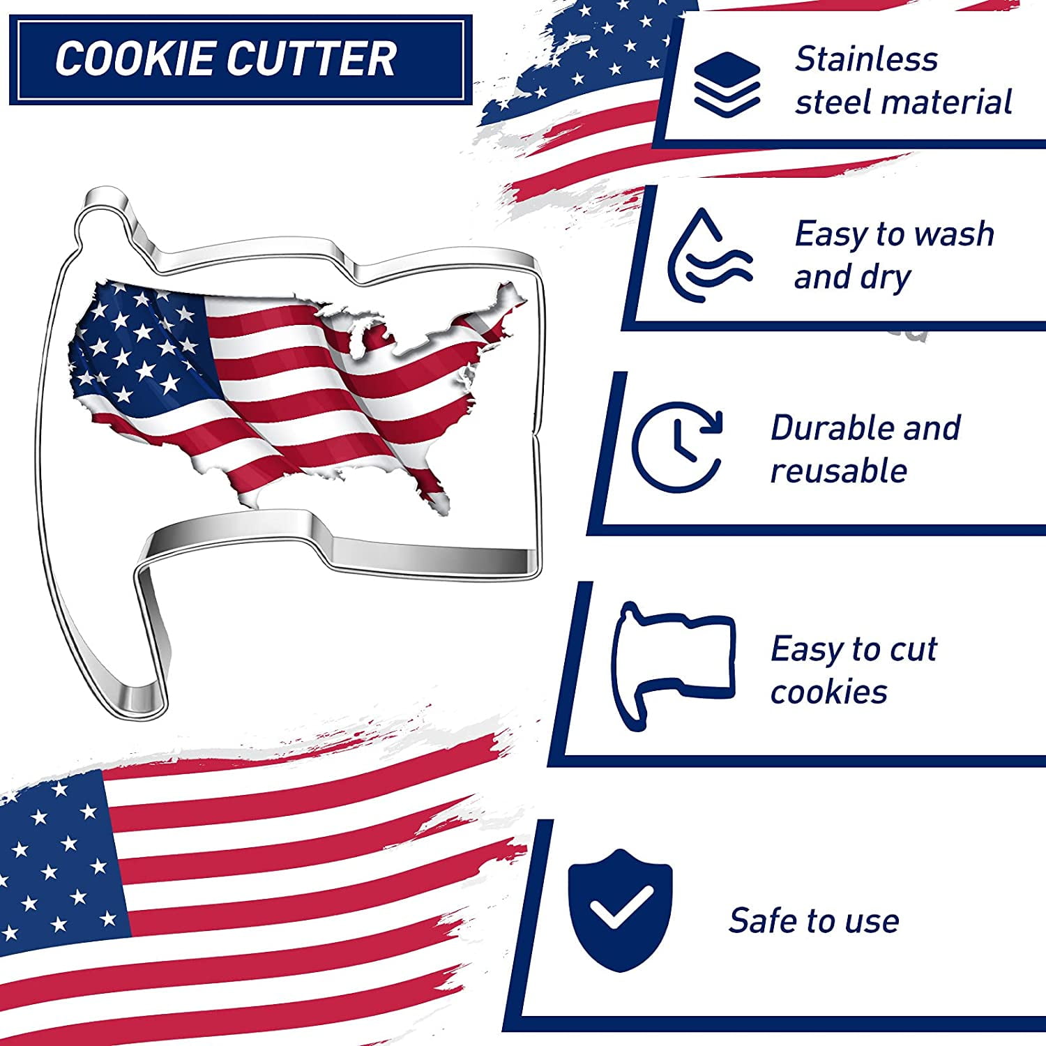 Food & Fermenting Home & Hobby Independence Day Cookie Cutter USA ...