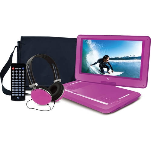 Ematic 14" Portable DVD Player with Carrying Case & Headphones, Pink ...