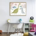 Stupell Industries Earthy Jurassic Dinosaurs Gold Framed Floater Canvas ...