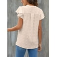 Fantaslook Blouses for Women Dressy V Neck Ruffle Sleeve Summer Tops ...