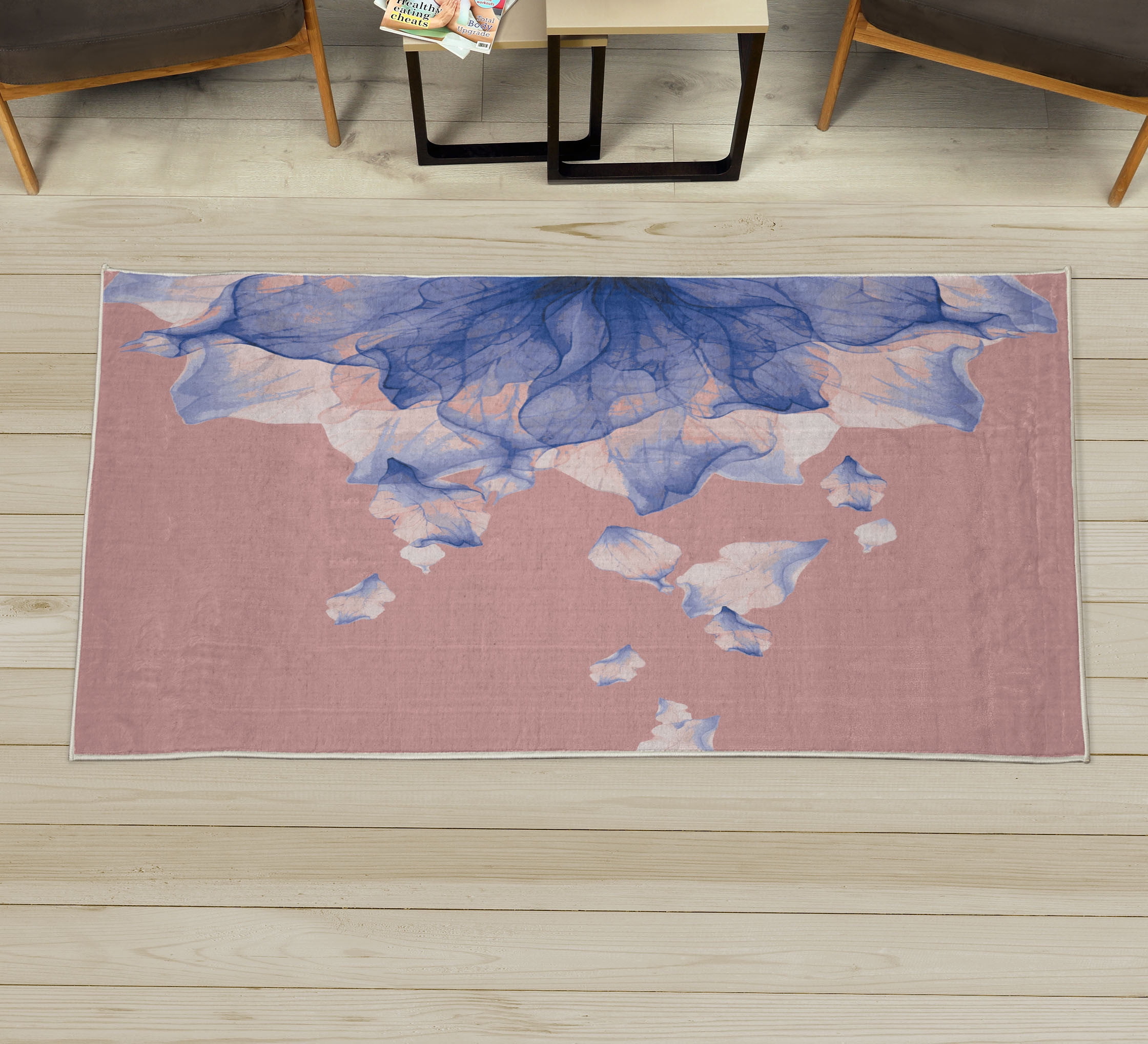 Flower Decorative Rug, Abstract Themed Modern Futuristic Image with ...