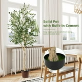 Gymax 2-Pack Silk Artificial Olive Tree 6 FT Tall for Indoor and ...