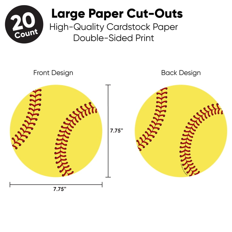 Softball Balls Glitter Softball Cutouts- 100Pcs Sport Ball Cut Outs ...