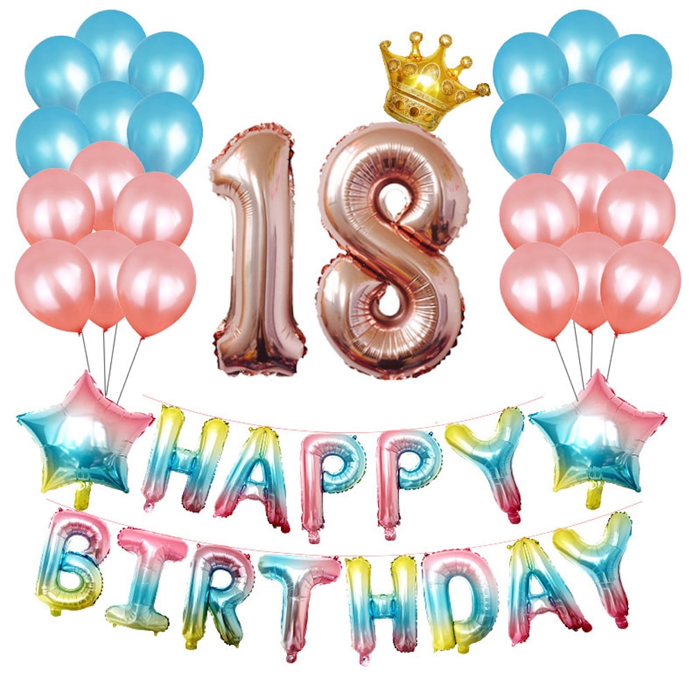 Kit de globos para fiesta de cumpleaños número 18, 31 unidades, confeti ...