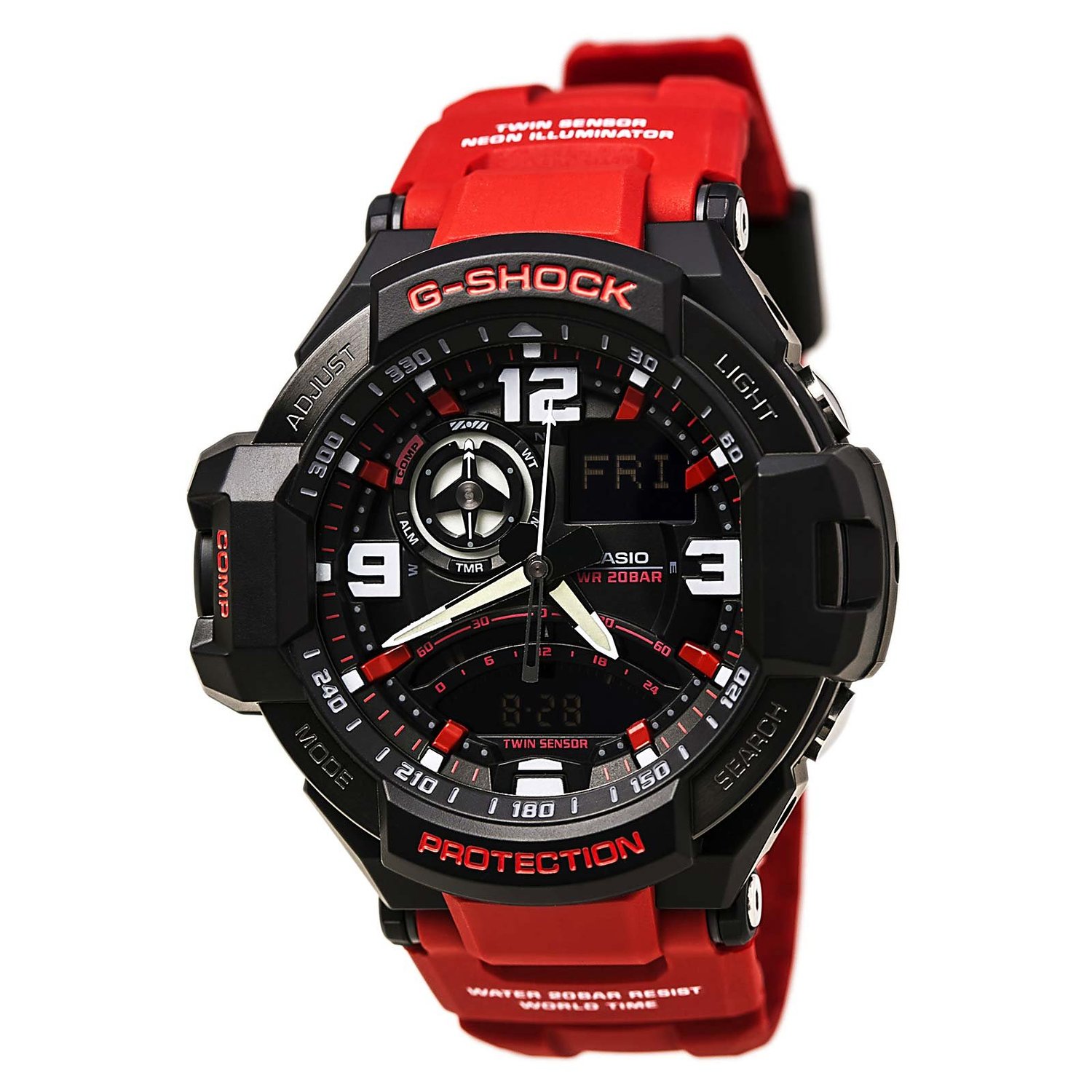 G Shock GA1000 4B Aviation Black Dial Red Resin Quartz Men s Watch G Shock GA1000 4B Aviation Black Dial Red Resin Quartz Men s Watch