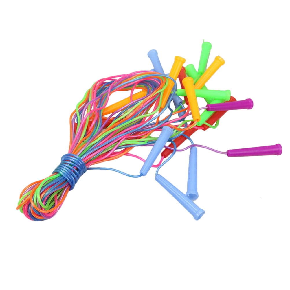 10PCS PVC Jumping Ropes Plastic Handle Skipping Ropes Portable Fitness ...