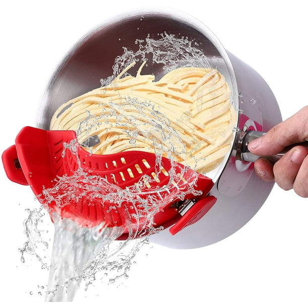 Clip-On Strain Strainer,kitchen Food Strainers Heat Resistant Silicone ...