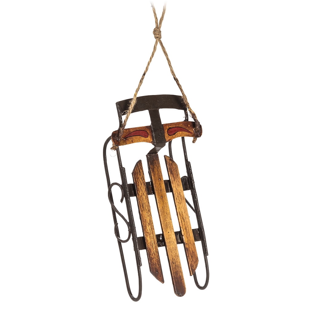 Set of 4 Old Style Sled Ornament - Walmart.com
