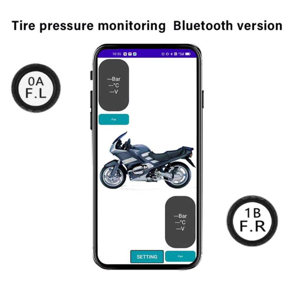 Sufanic Motorcycle TPMS Bluetooth Tire Pressure Sensor External Tire ...
