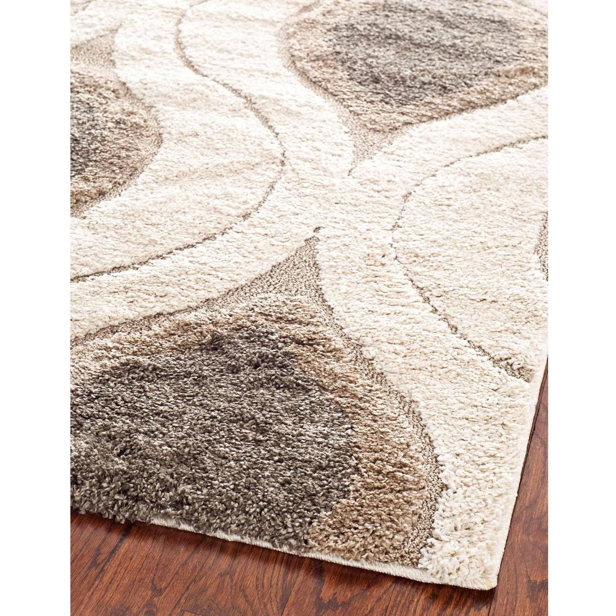 SAFAVIEH Florida Declan Geometric Swirls Shag Area Rug, Cream/Smoke, 8 ...