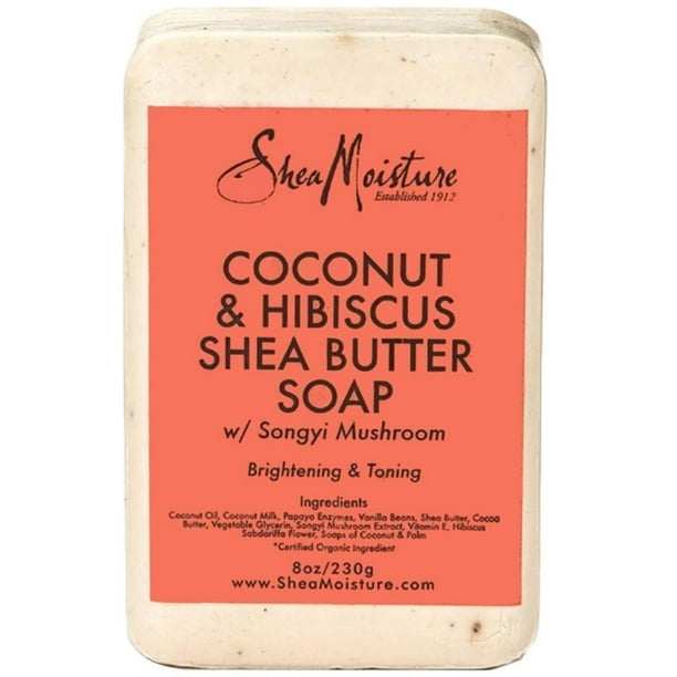 Shea Moisture Coconut & Hibiscus Shea Butter Soap 8 oz (Pack of 4 ...