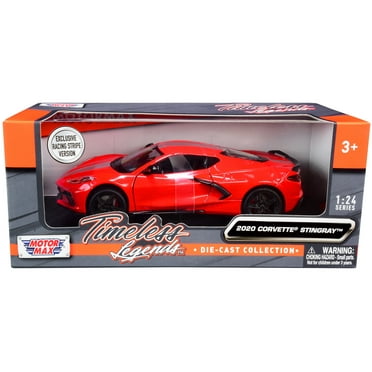 Motormax 2020 Chevrolet Corvette C8 Stingray Black with Gray Stripes 1 ...