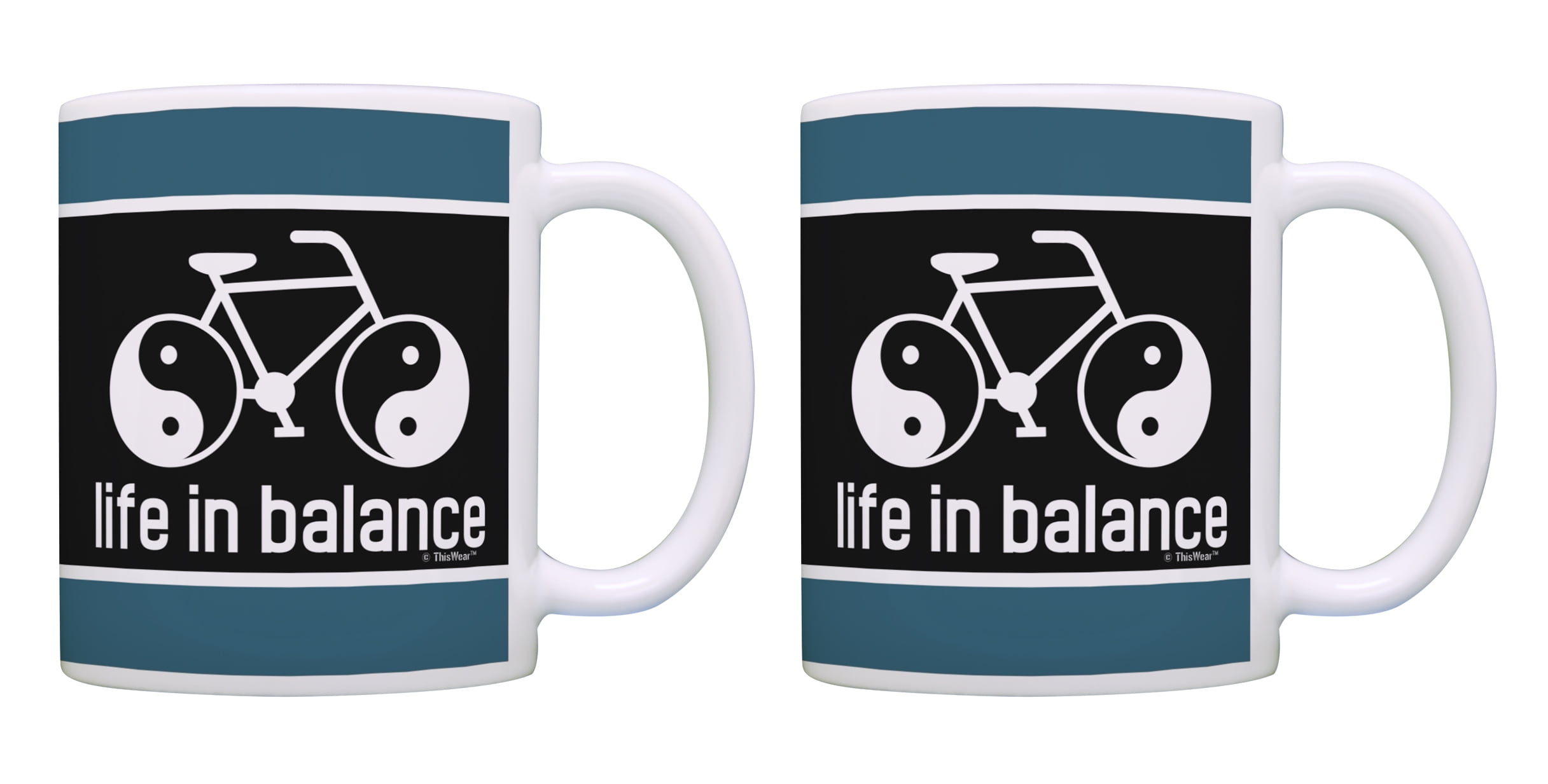 ThisWear Bicycle Coffee Mug Set Life in Balance Yin Yang Mug Bike ...