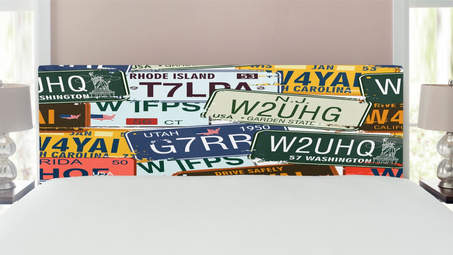 Vintage Headboard, Original Retro Style License Plates Personalized ...