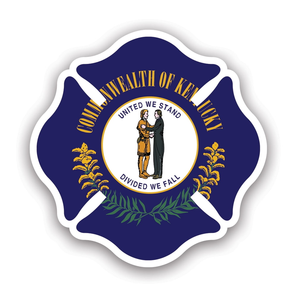 Kentucky State Maltese Cross Shaped Sticker Decal - Self Adhesive Vinyl ...