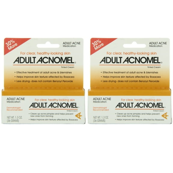 Numark Brands, 2 Pack Adult Acnomel Tinted Cream 1.30 oz, Acne ...