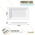 Exquisite 11.5 Inch. White Rectangular Premium Plastic Plates - 40 ...