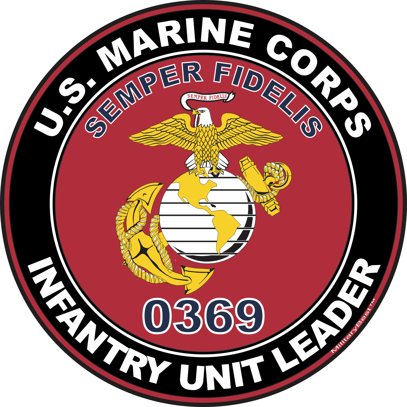 U.S.M.C. MOS 0369 Infantry Unit Leader Decal 8" - Red - Walmart.com