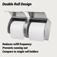Double Roll Toilet Paper Holder Wall Mount - Stainless Steel Side by ...