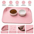 Cat Food Mat, Waterproof Anti-Slip Leather Pet Feeding Mat with Snap ...
