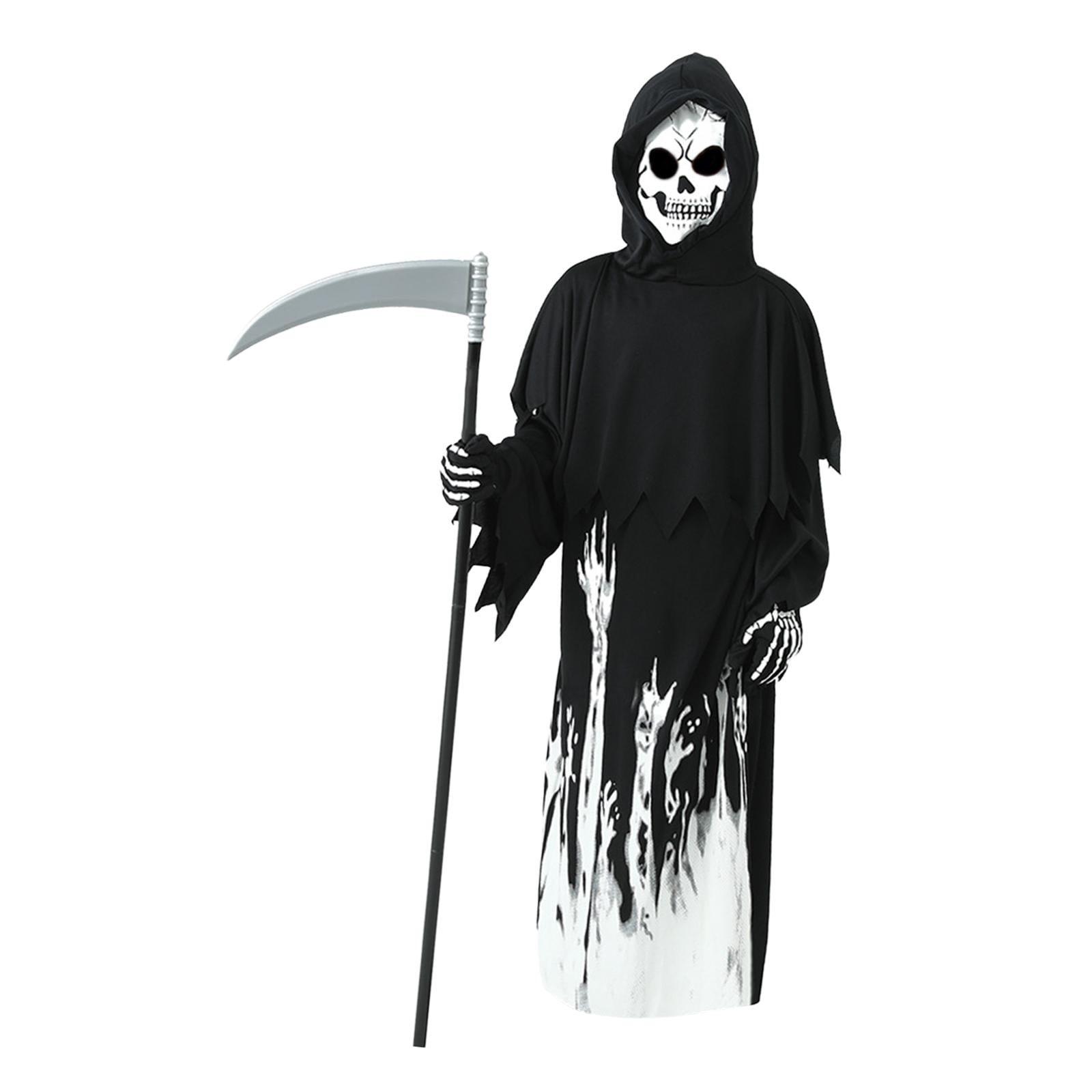 Grim Reaper Costume Set Grim Reaper Robe Capucha Cape Scary Skull ...
