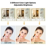 Caulitar Vanity Table Set with Sliding LED Light Mirror, Modern ...