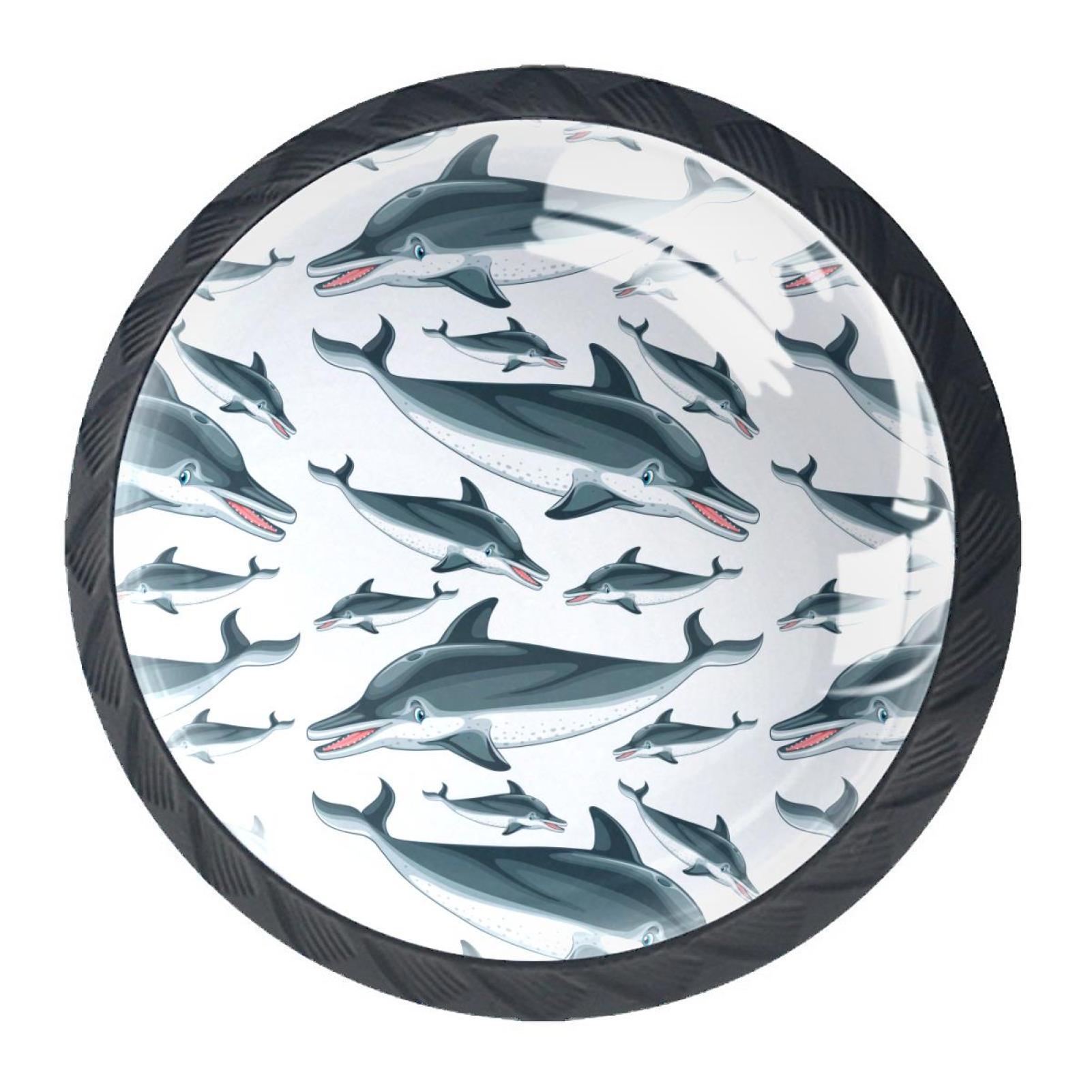 4 Pcs Dolphins Knobs for Kitchen Cabinet Cupboard Dresser Bookcase ...