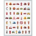35pcs-50pcs Cartoon Stickers Firefighter Kids Stickers Emergency ...