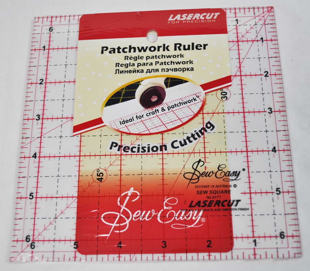 Sew Easy 6.5 Inch x 6.5 Inch Square Patchwork Quilt Ruler NL4177 ...