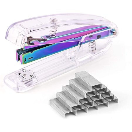 Clear Acrylic Stapler Purple Desktop Stapler with 2000 Pieces Silvery ...
