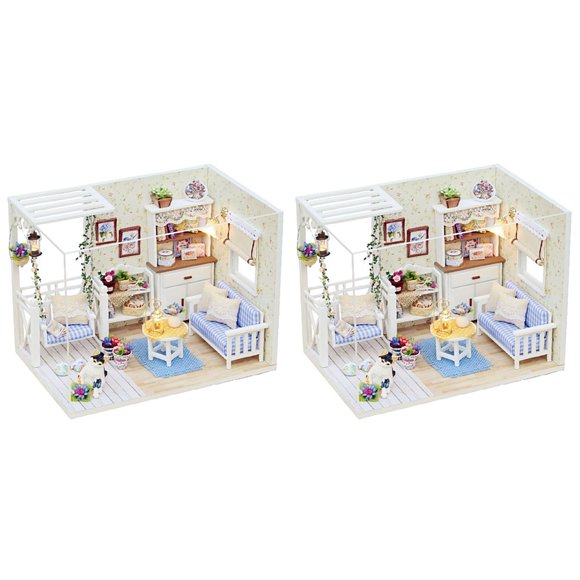 2 pcs Funny DIY Small Hut Toy Handmade DIY Cottage Assemble Model ...