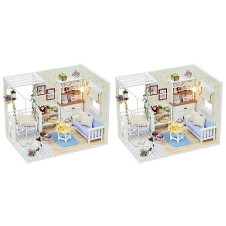 2 pcs Funny DIY Small Hut Toy Handmade DIY Cottage Assemble Model ...