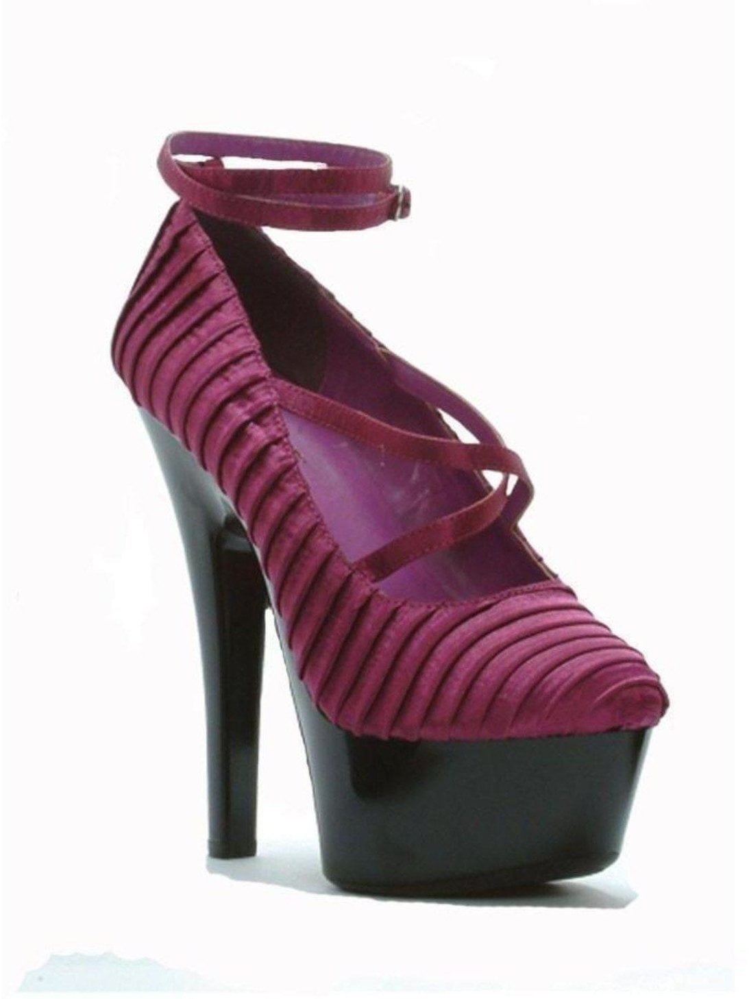 Ellie Shoes E-601-JUDITH 6 Heel With Pleated Satin And Ankle Strap 6 ...