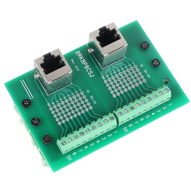Ethernet Connector Breakout Board, RJ45 M2 Terminal Block Low Failure ...