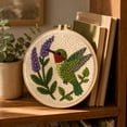 Beginner Embroidery Kit with Pre Printed Canvas Embroidery Hoop Thread ...
