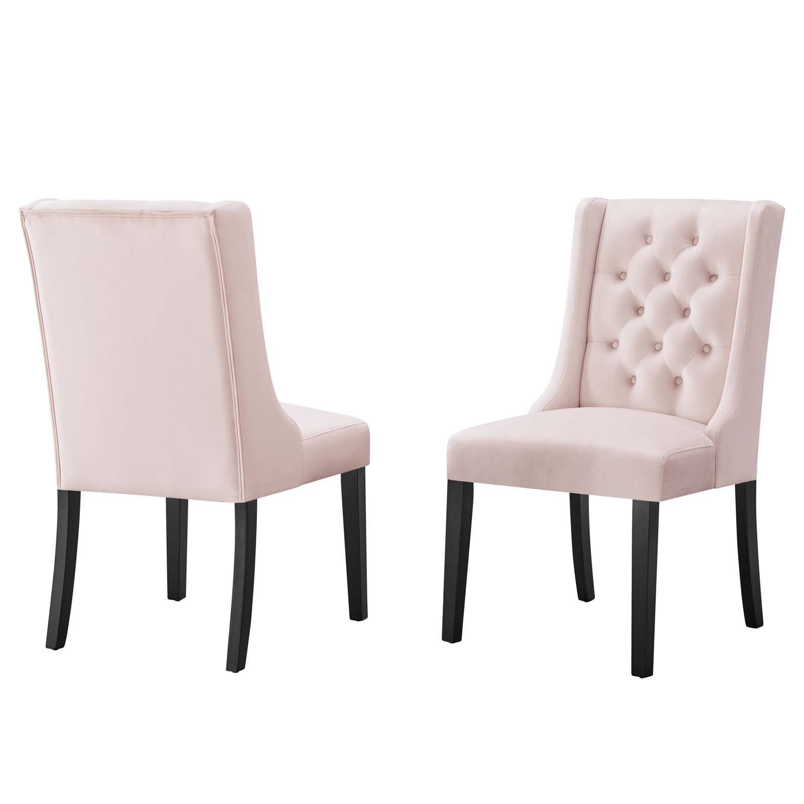Side Dining Chair, Set of 2, Pink, Velvet, Modern Contemporary, Kitchen ...