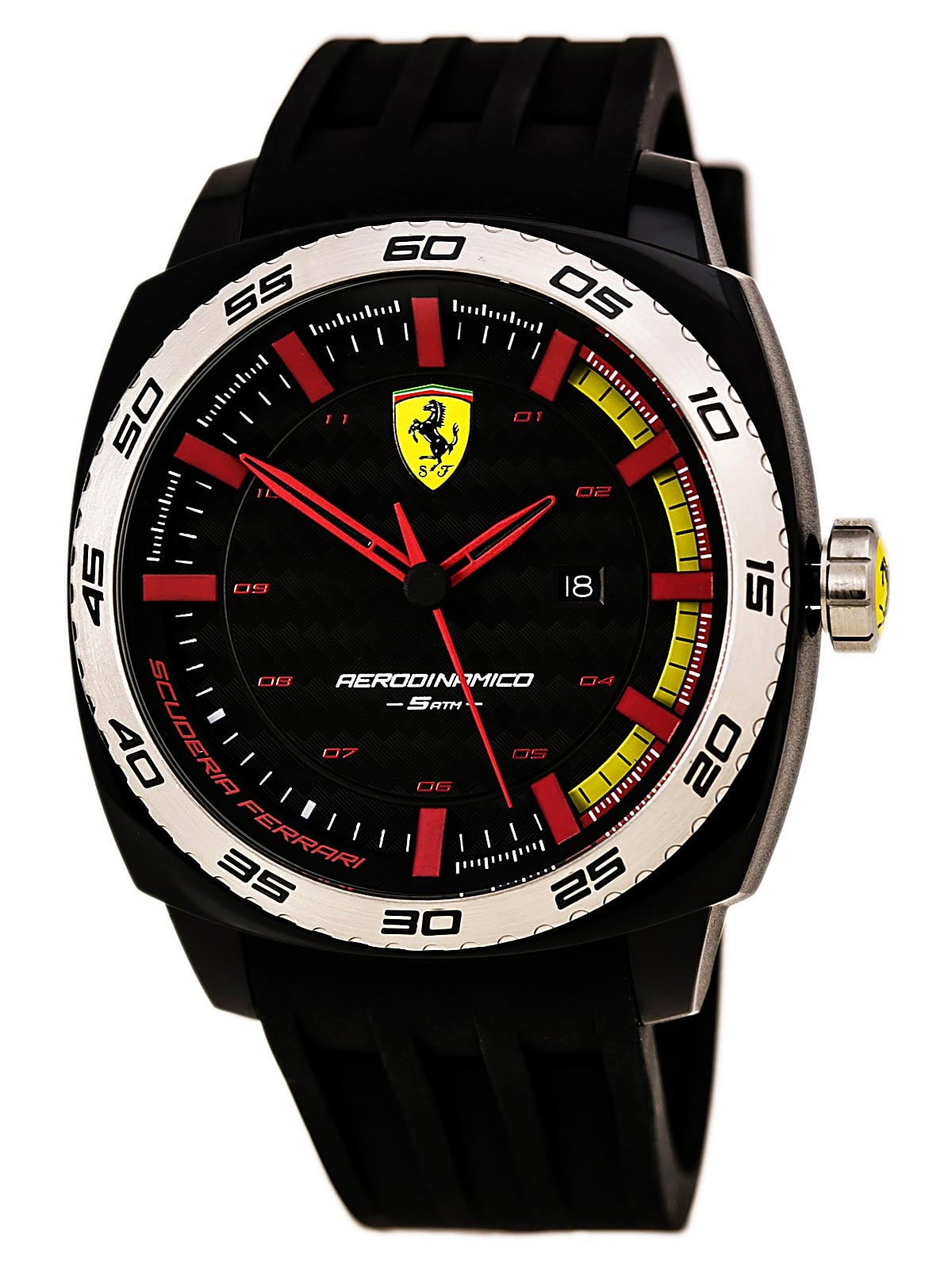 Ferrari Men's 830201 Aerodinamico Black Carbon Fiber Dial Black ...