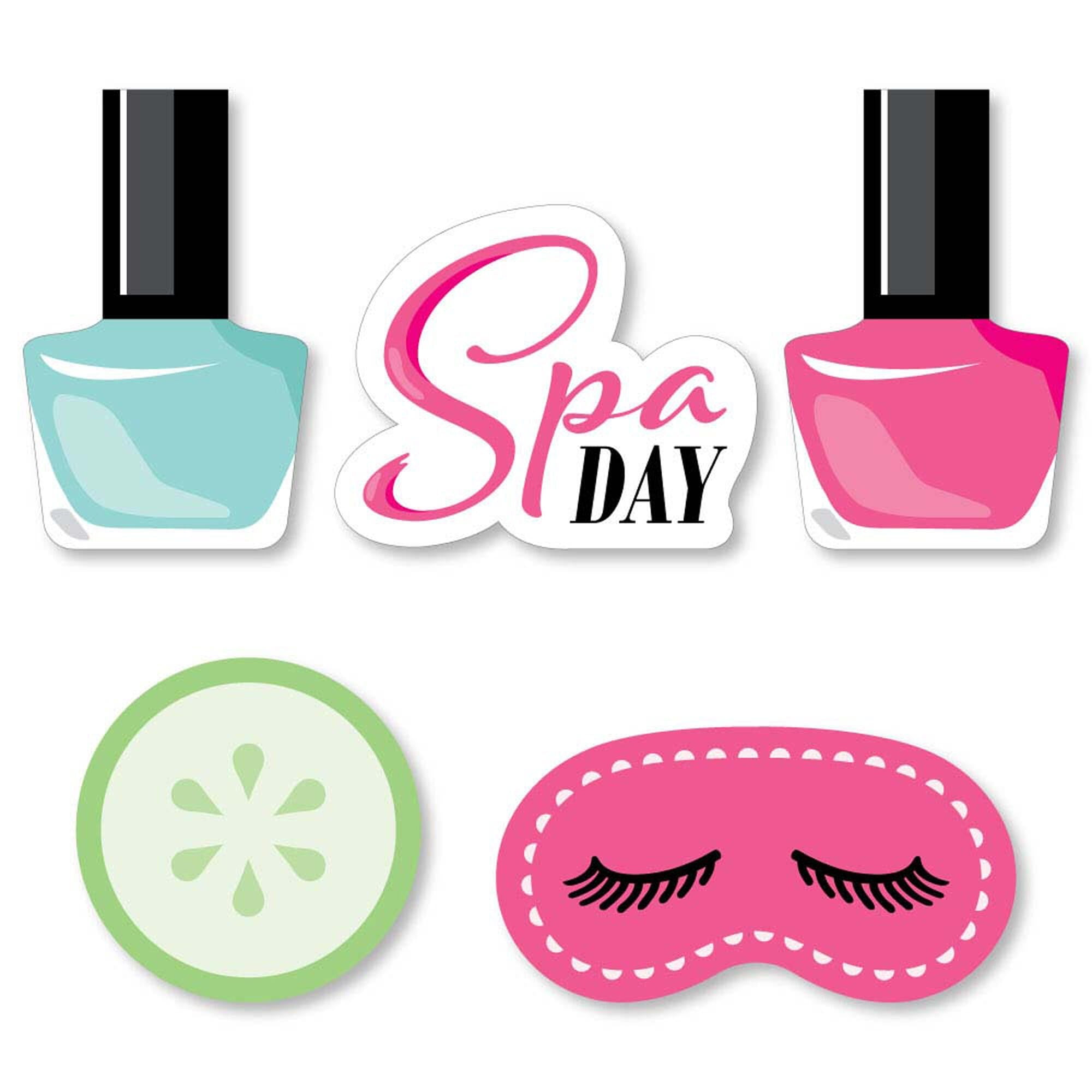 Big Dot of Happiness Spa Day - DIY Shaped Girls Makeup Party Cut-Outs ...