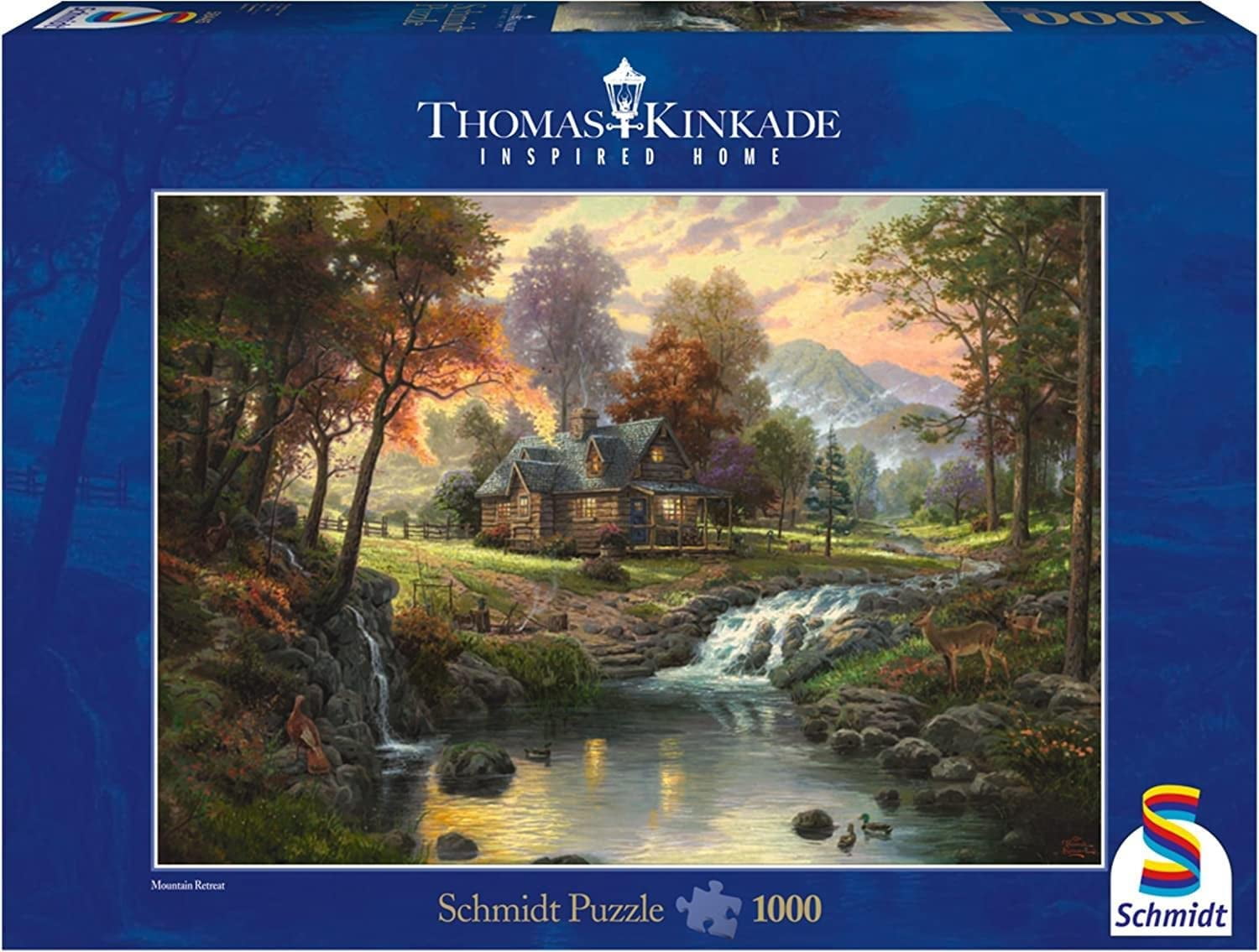 Thomas Kinkade Jigsaw Puzzle 1000 Pieces Mountain Retreat Schmidt SCH ...