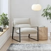 DHP Gatsby Upholstered Sling Accent Chair, Ivory Linen - Walmart.com