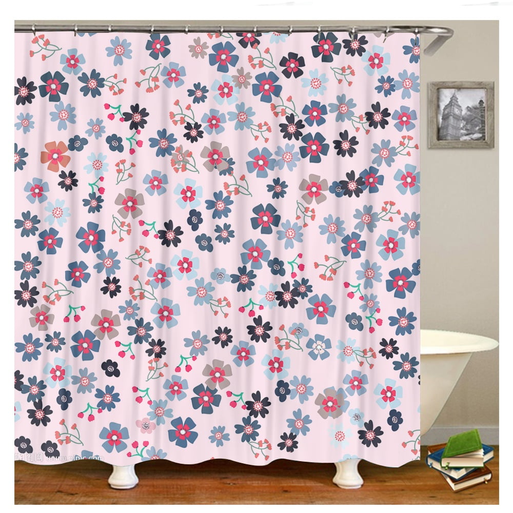 Shower Curtains Romantic Wildflower Plantsbathroom Decor Curtain With