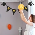 TEHAUX Graduation Decorations Banner Flag Garland Felt Cloth Black 6 ...