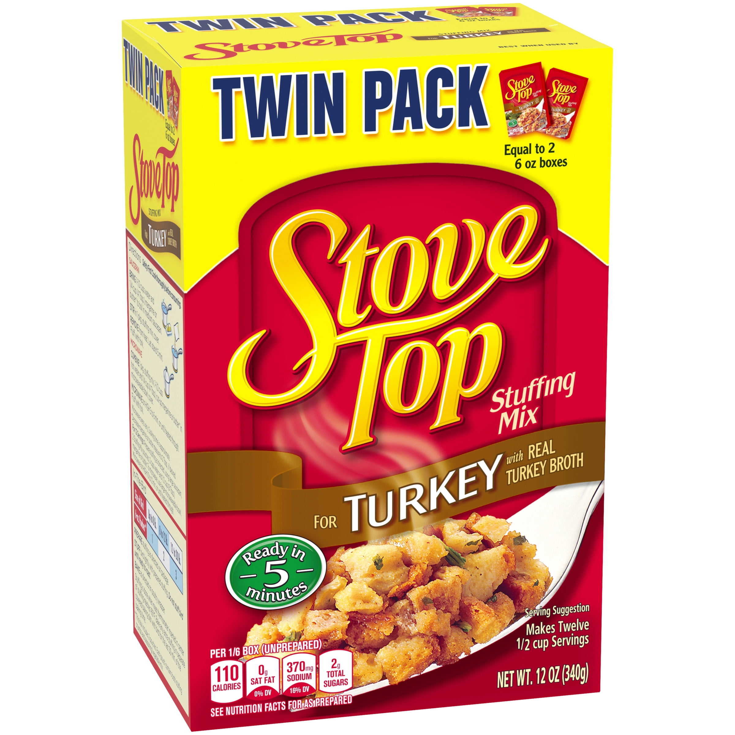 Kraft Stove Top Turkey Stuffing Mix, 2 ct - oz Box - Walmart.com ...