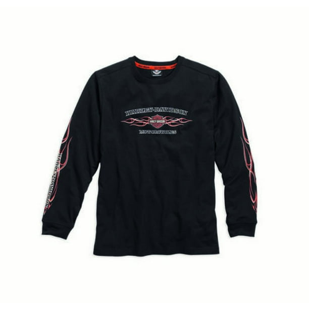 Harley-Davidson Men's Pinstripe Flames Long Sleeve Tee 99036-16VM - Walmart.com