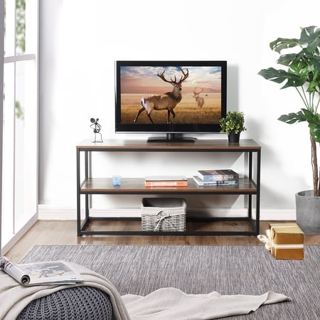 Simplistic 2-Tier TV Stand Studio Collection TV Media Stand Table ...