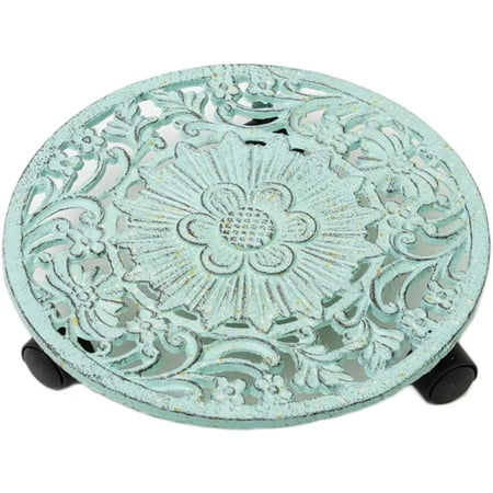 Round Cast Iron Caddy with heels, Stand for Heavy Duty Potted er ...